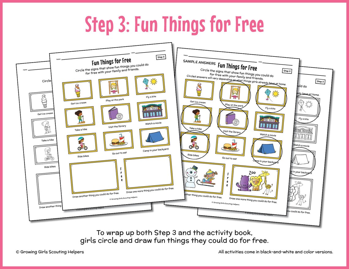 Girl Scout Daisies: my Money Choices Printable Activity Book Badge ...