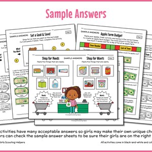 Girl Scout Daisies: "my Money Choices" Printable Activity Book | Badge ...