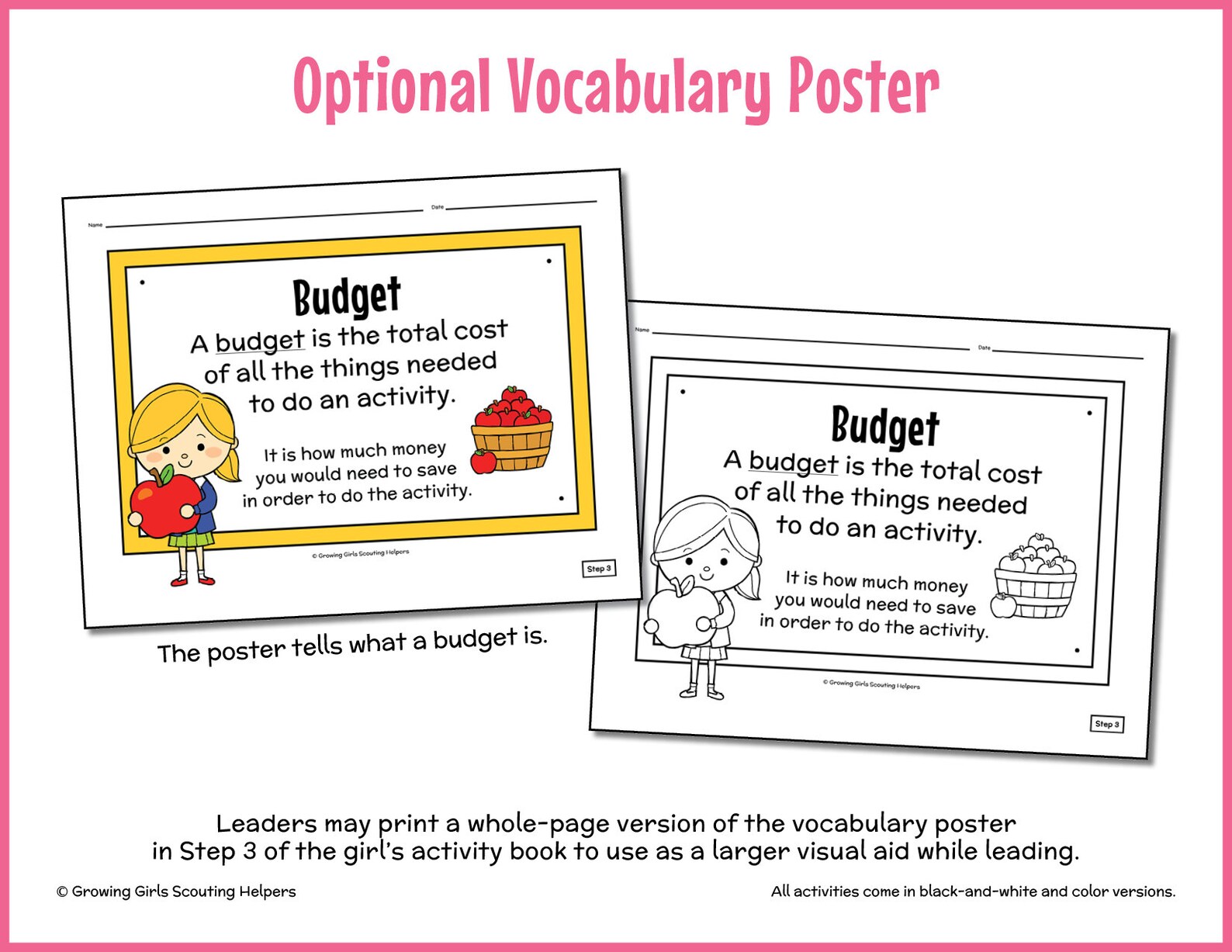 Girl Scout Daisies: my Money Choices Printable Activity Book Badge ...