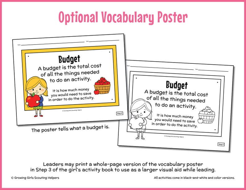 Girl Scout Daisies: my Money Choices Printable Activity Book Badge ...
