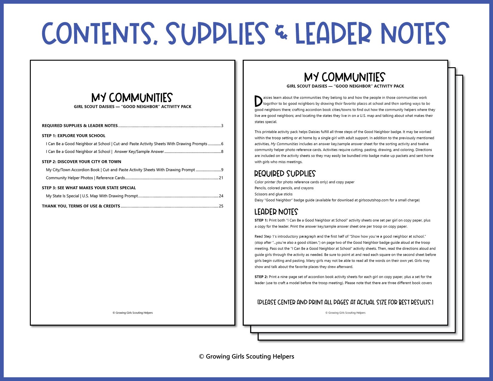 Girl Scout Daisies: "good Neighbor" Printable Badge Pack | Activities ...