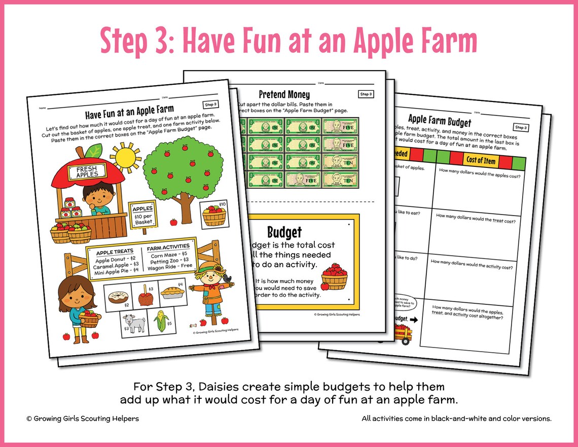 Girl Scout Daisies: my Money Choices Printable Activity Book Badge ...