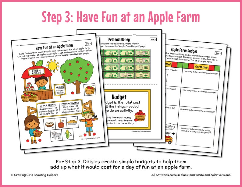 Girl Scout Daisies: my Money Choices Printable Activity Book Badge ...