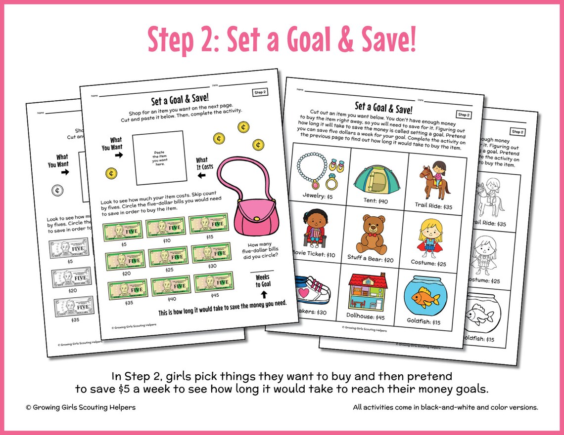 Girl Scout Daisies: my Money Choices Printable Activity Book Badge ...