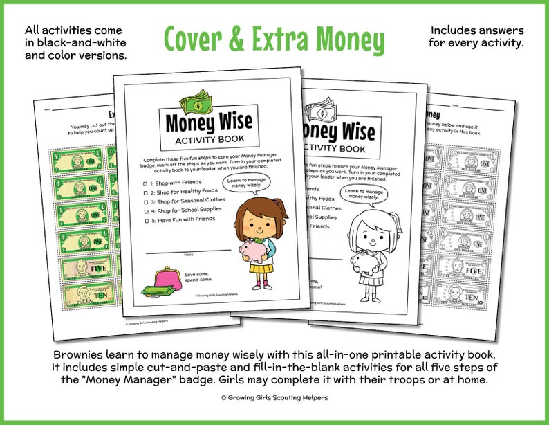Girl Scout Brownies: "money Manager" Printable Activity Book | Badge ...