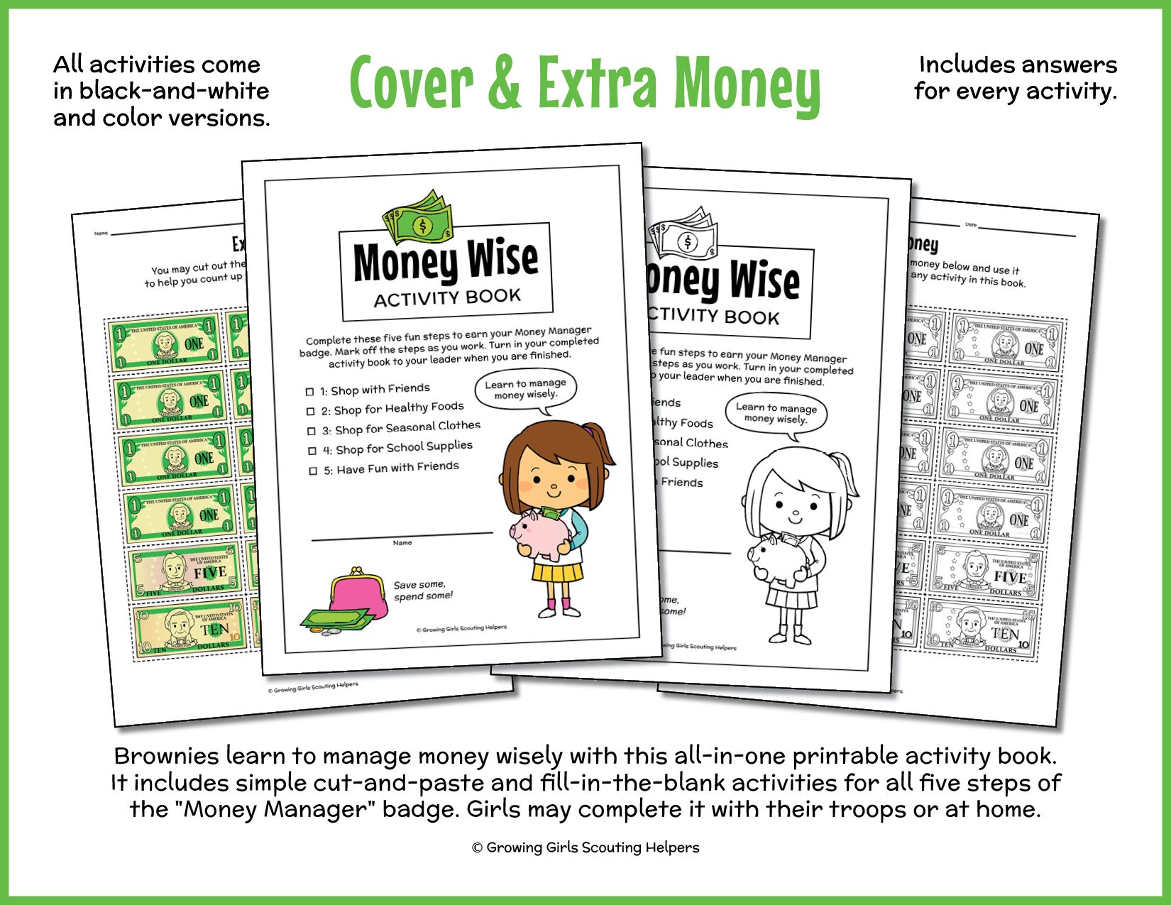 Girl Scout Brownies: "money Manager" Printable Activity Book | Badge ...