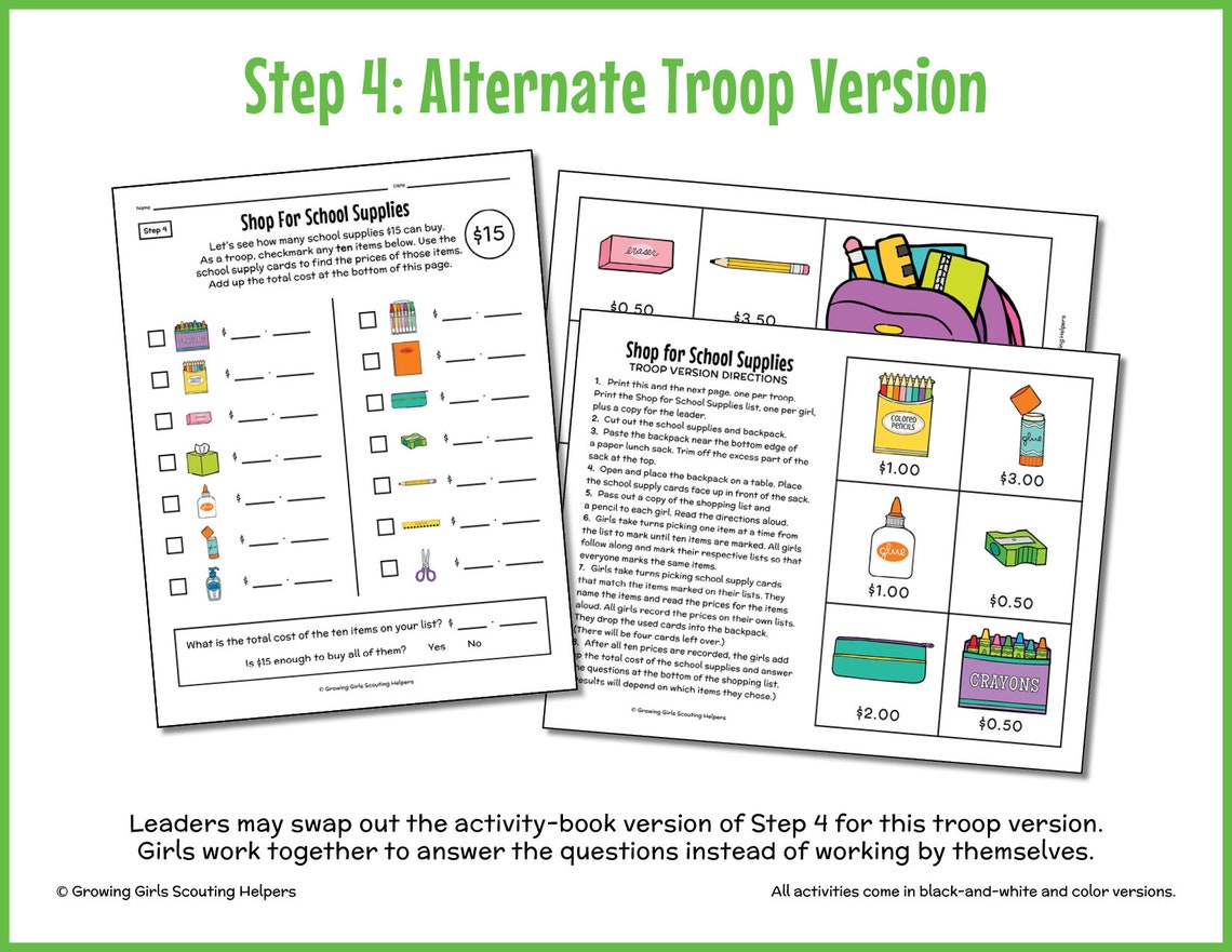 Girl Scout Brownies: money Manager Printable Activity Book Badge ...