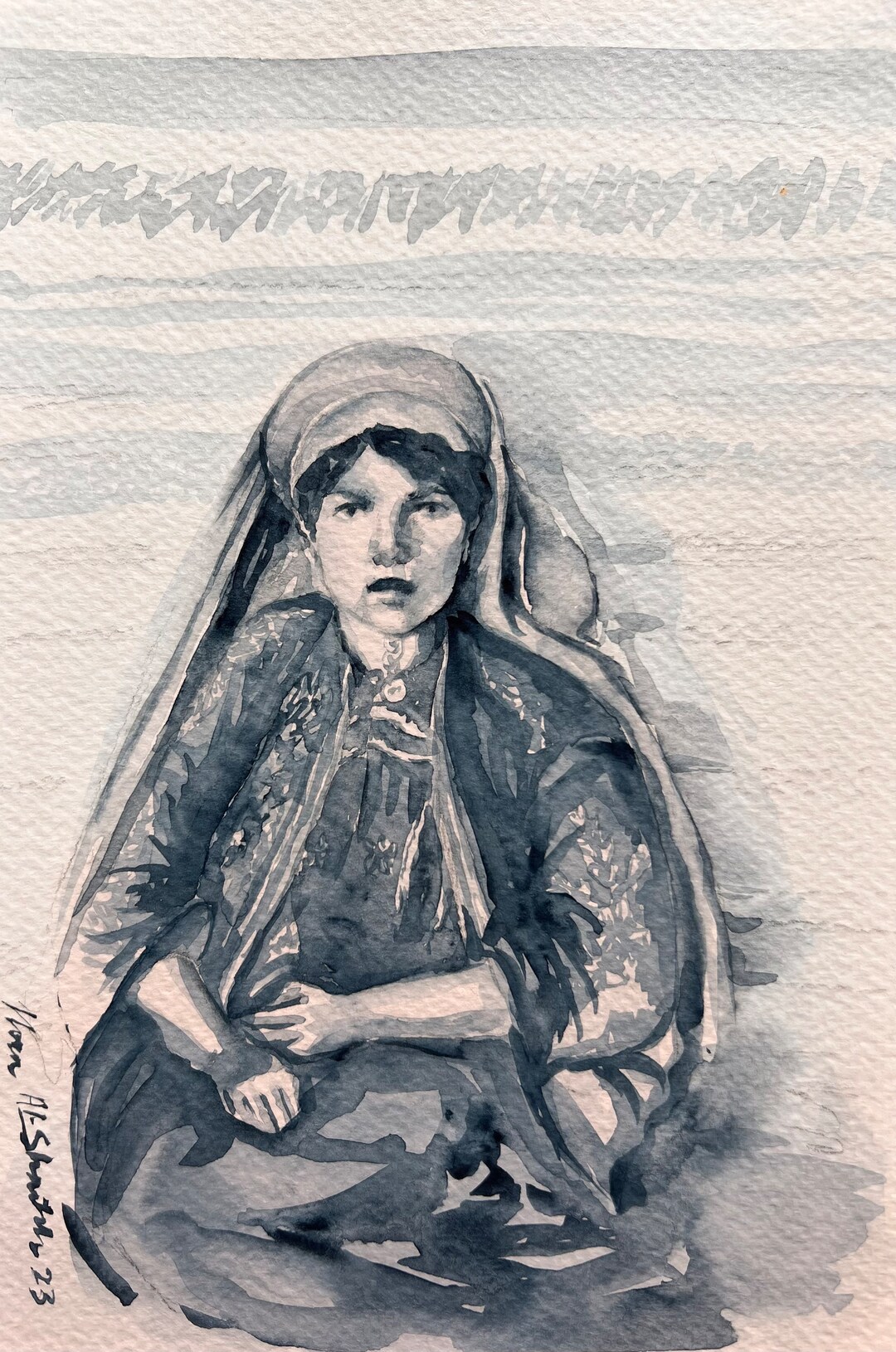 Palestinian Traditional Thobe Watercolor Collection 001 Wall Art Decore ...