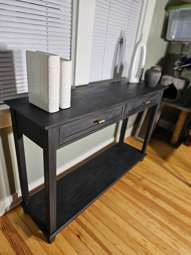 SOLD Refinished Black Entryway/console Table - Etsy