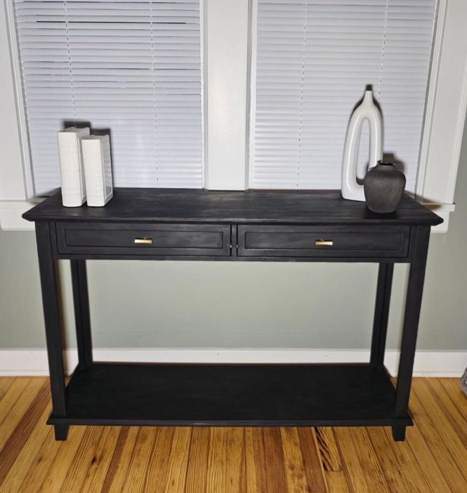 SOLD Refinished Black Entryway/console Table - Etsy
