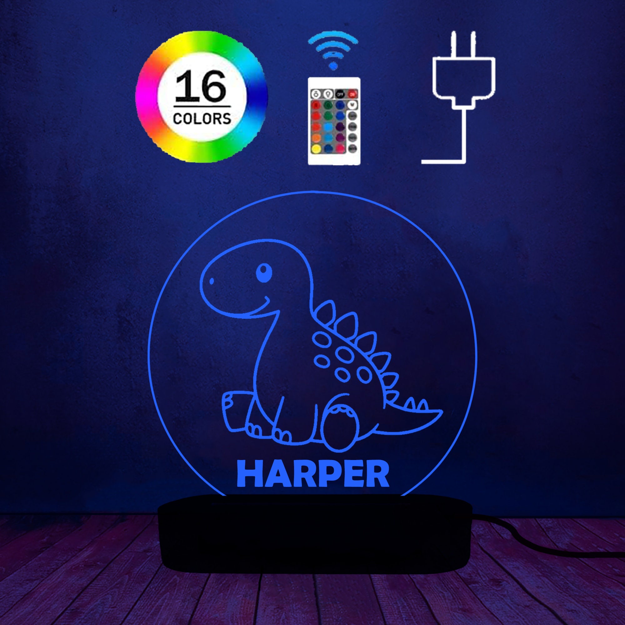 Personalized Dinosaur Night Light,custom Dinosaur Night Light With Name ...