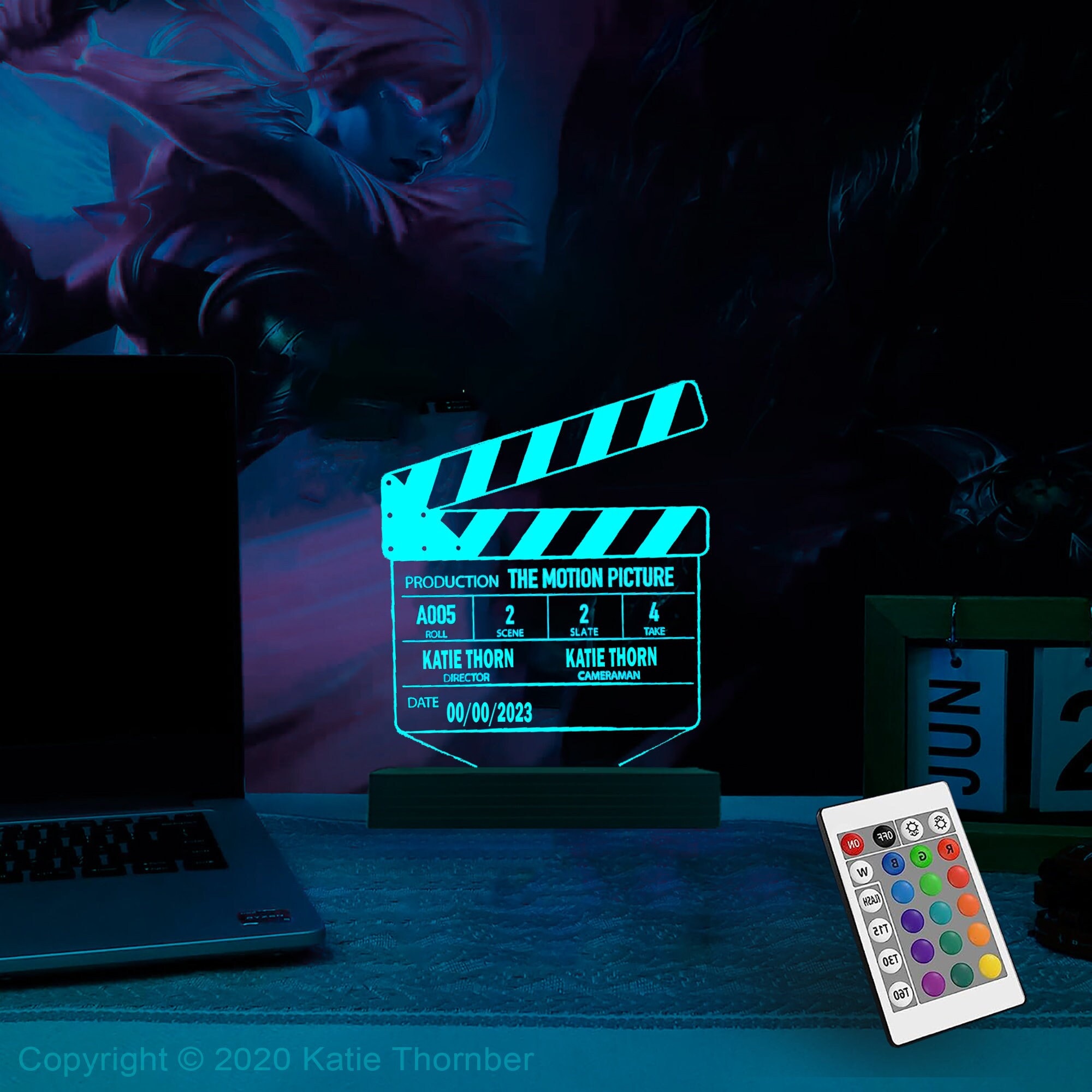 Clapperboard 3D Led Night Light ,cinema Neon Sign Lamp,clapper Neon ...