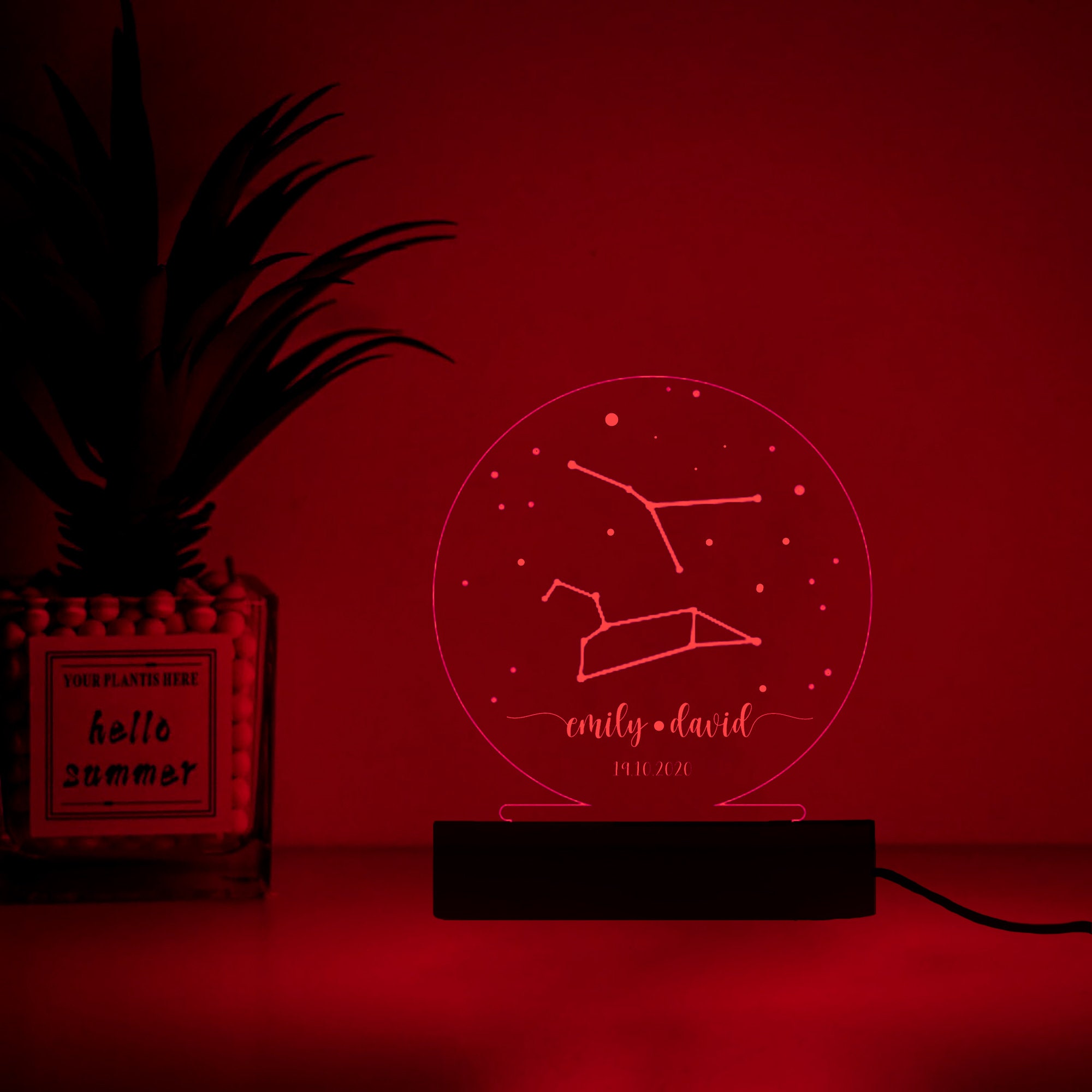 Zodiac Sign Custom Night Lightastrology Night Lightcelestial - Etsy