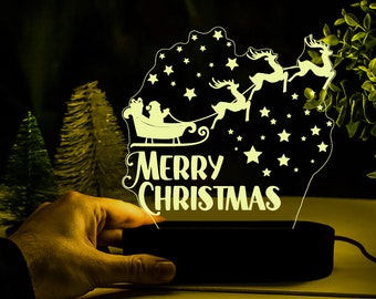 Custom Merry Christmas Night Light,personalized Christmas Tree Night ...