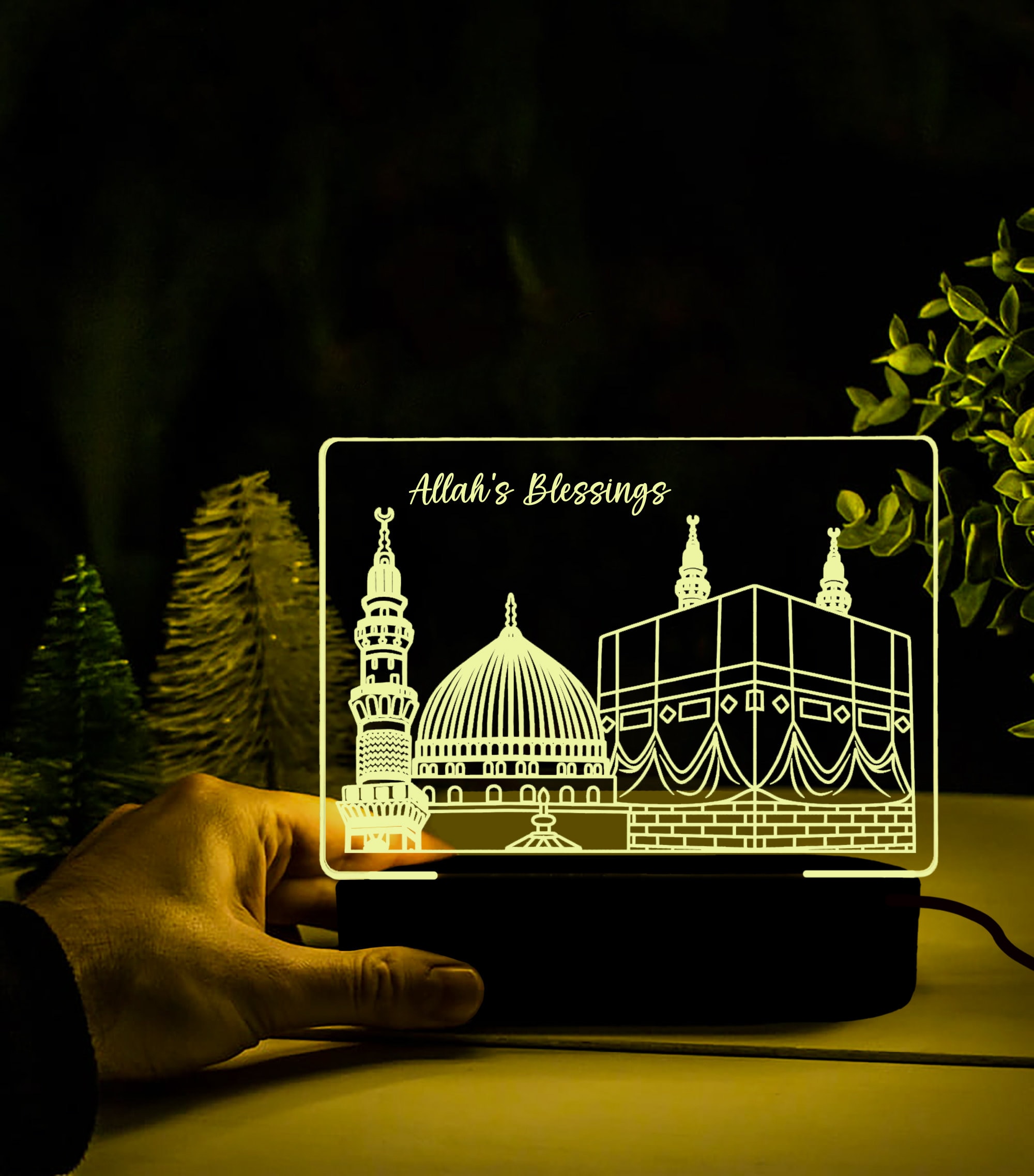 Personalized Kaaba Mecca Acrylic Night Light,kaaba Led Lamp,islamic ...