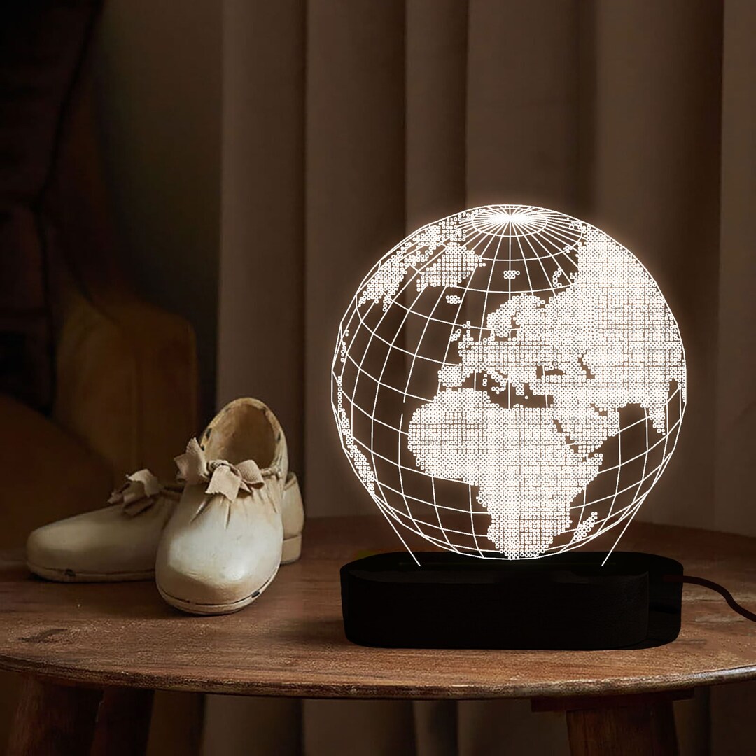 World Globe Night Light,worldwide Travel Map,travel Lover Gift,3d World ...