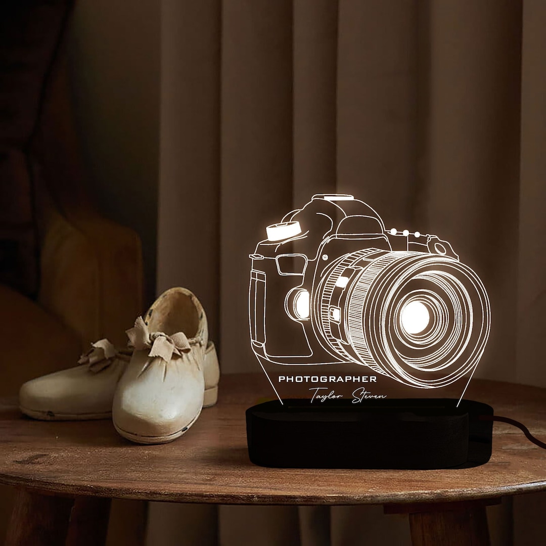 Personalized Photographer Camera Night Light,custom Photography Lover ...