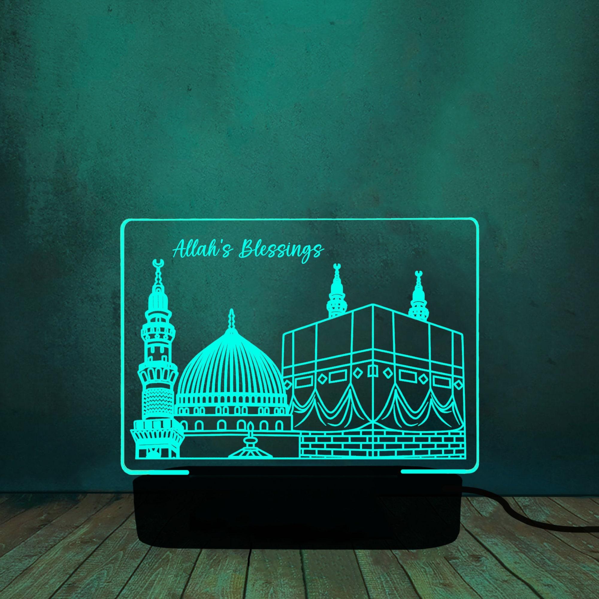 Personalized Kaaba Mecca Acrylic Night Light,kaaba Led Lamp,islamic ...