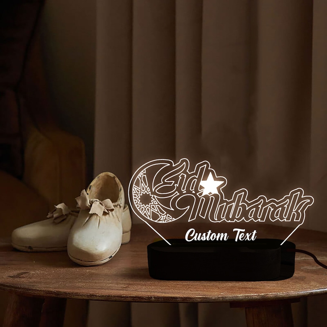 Eid Mubarak Night Light,eid Bismillah Decoration LED Lamp,islamic Desk ...