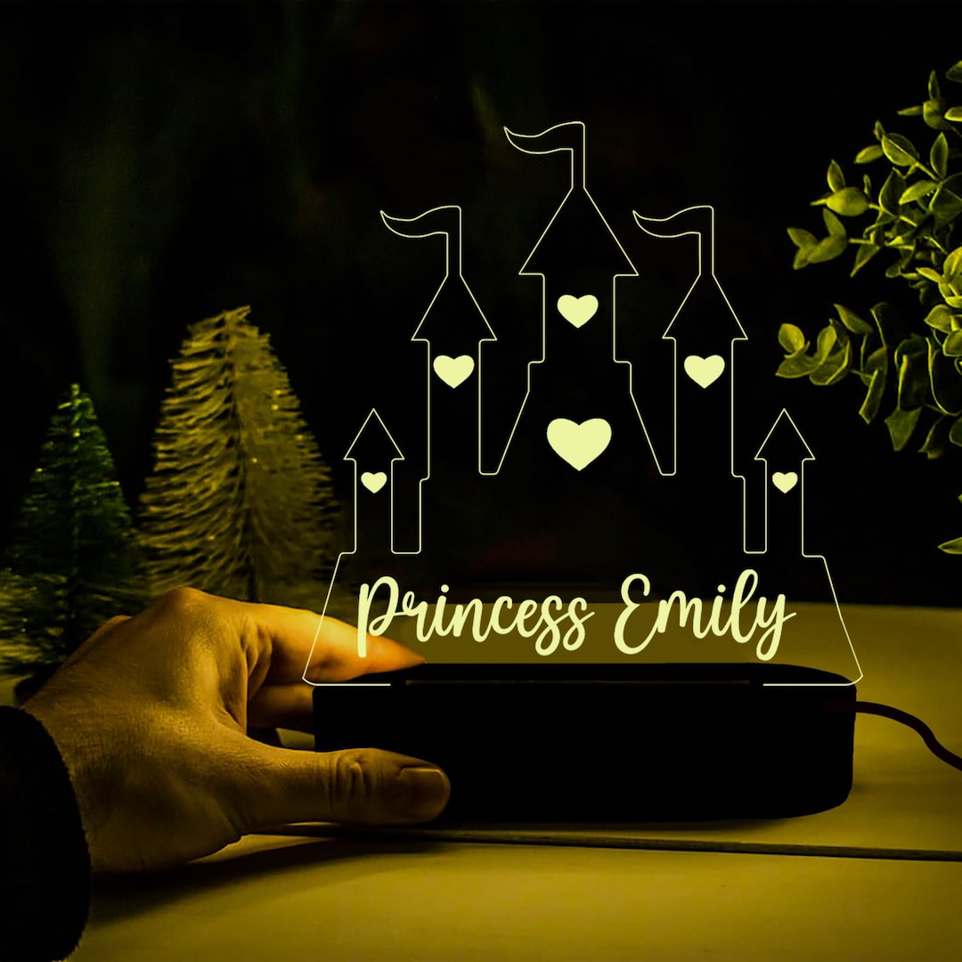 Personalized Princess Castle Night Light,custom Princess Night Light ...