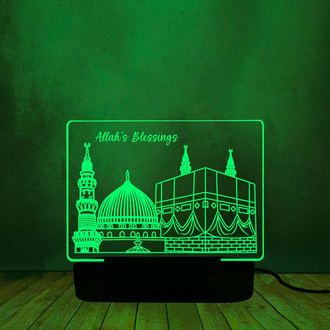 Personalized Kaaba Mecca Acrylic Night Light,kaaba Led Lamp,islamic ...