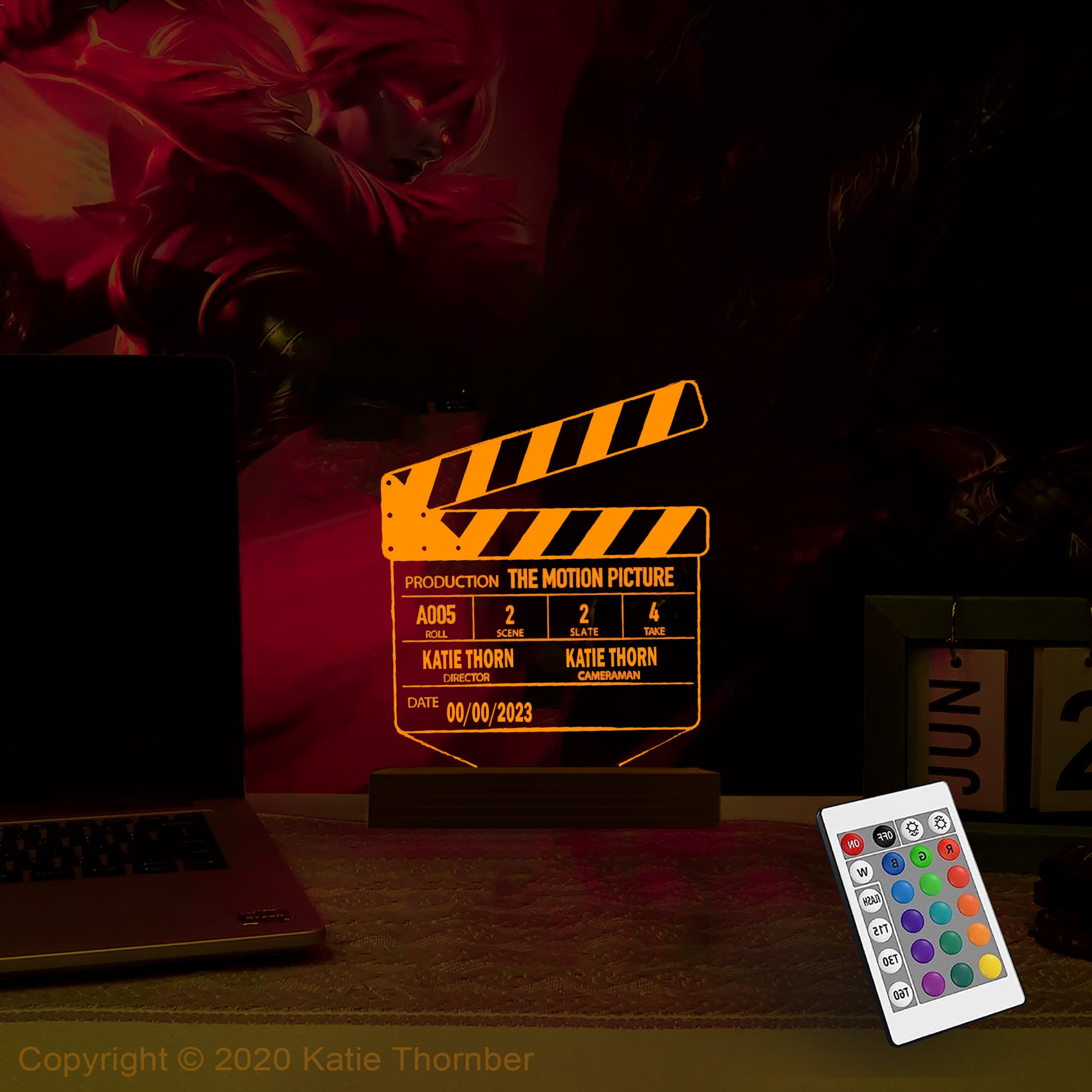 Clapperboard 3D Led Night Light ,cinema Neon Sign Lamp,clapper Neon ...