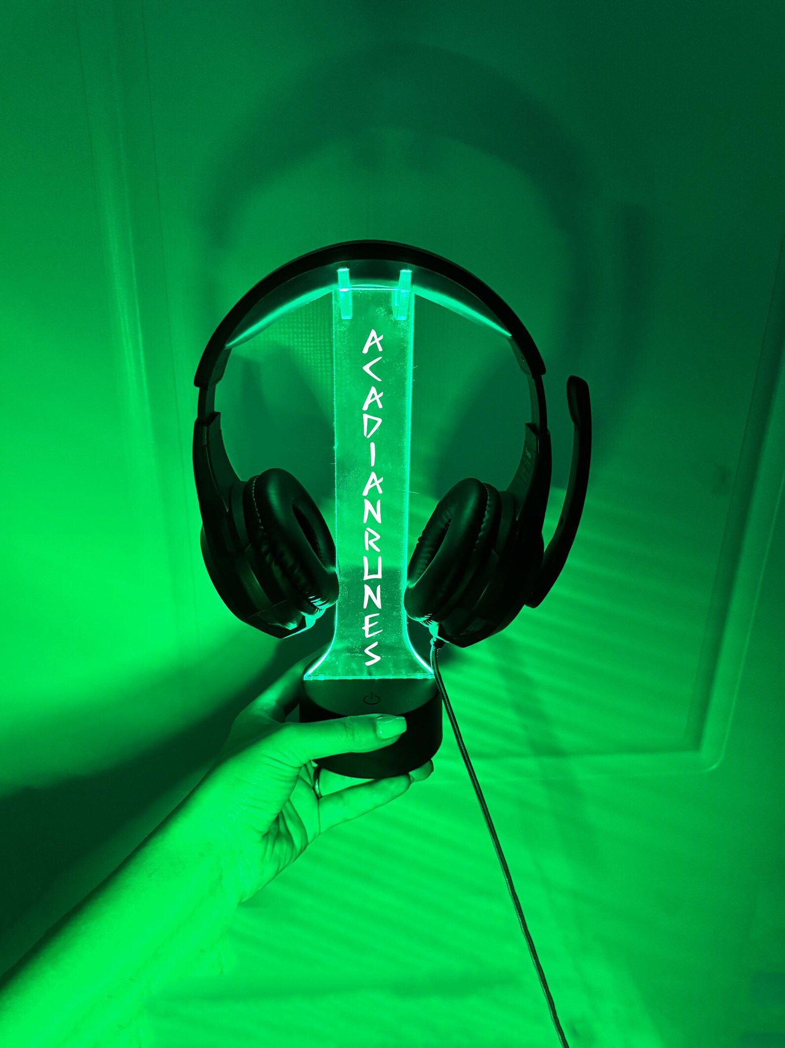 Personalized Light up Headphone Stand for Desk, Gaming Headset Holder ...