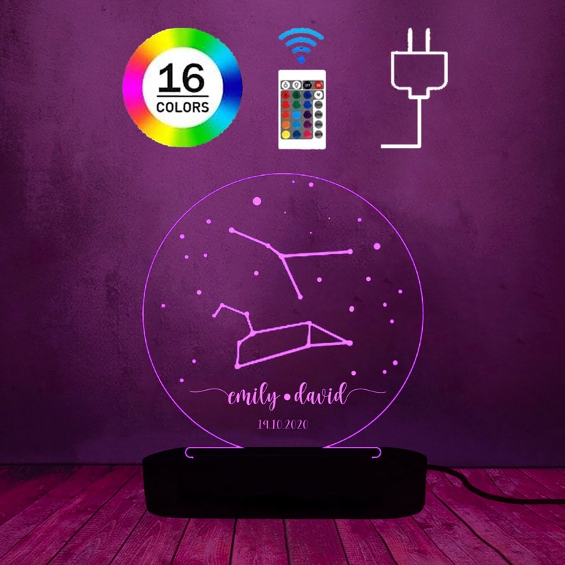 Zodiac Sign Custom Night Light,astrology Night Light,celestial Zodiac ...