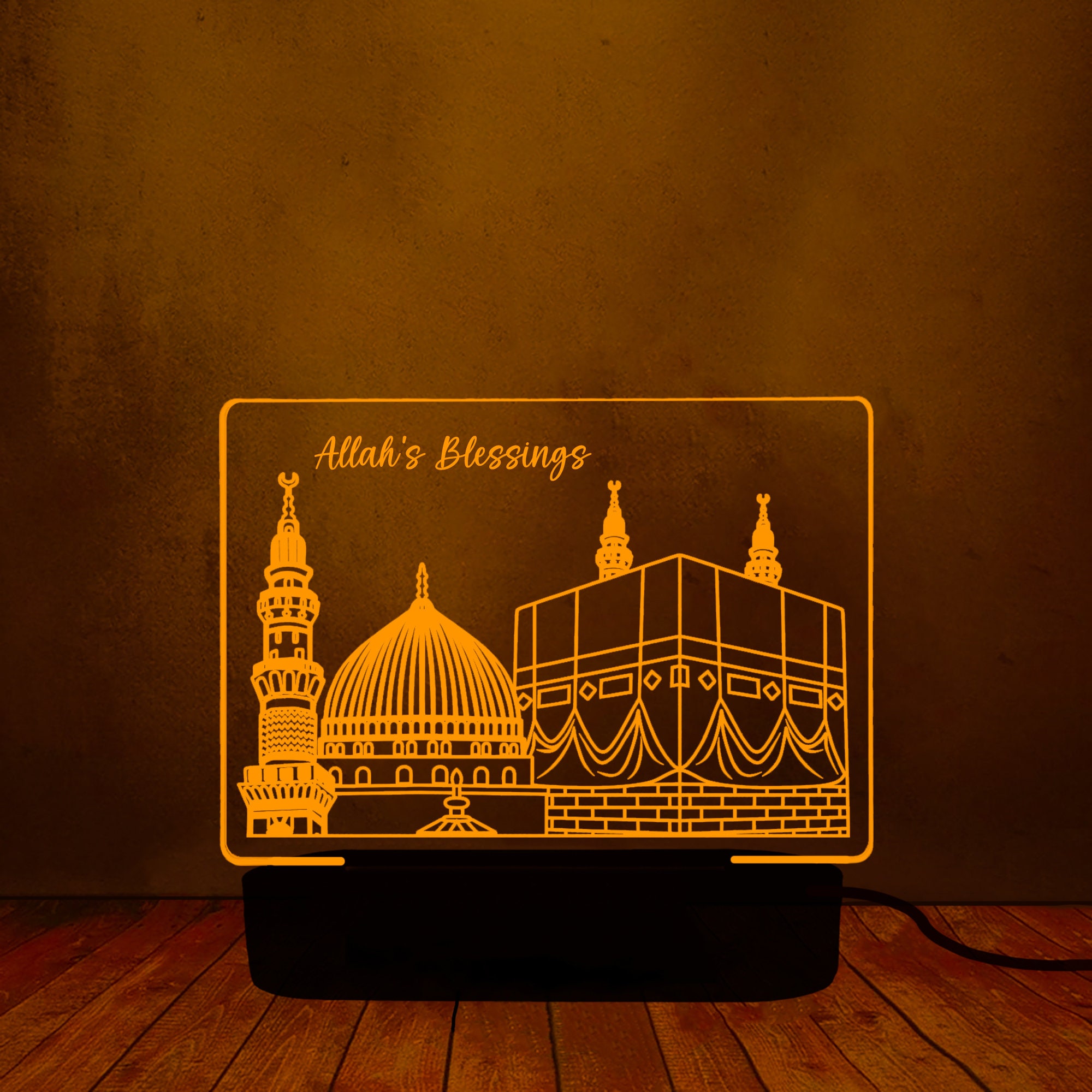 Personalized Kaaba Mecca Acrylic Night Light,kaaba Led Lamp,islamic ...