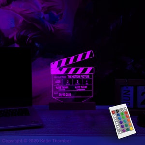 Clapperboard 3D Led Night Light ,cinema Neon Sign Lamp,clapper Neon ...