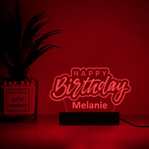 Happy Birthday Custom Night Light,birthday Party Led Lamp,birthday ...