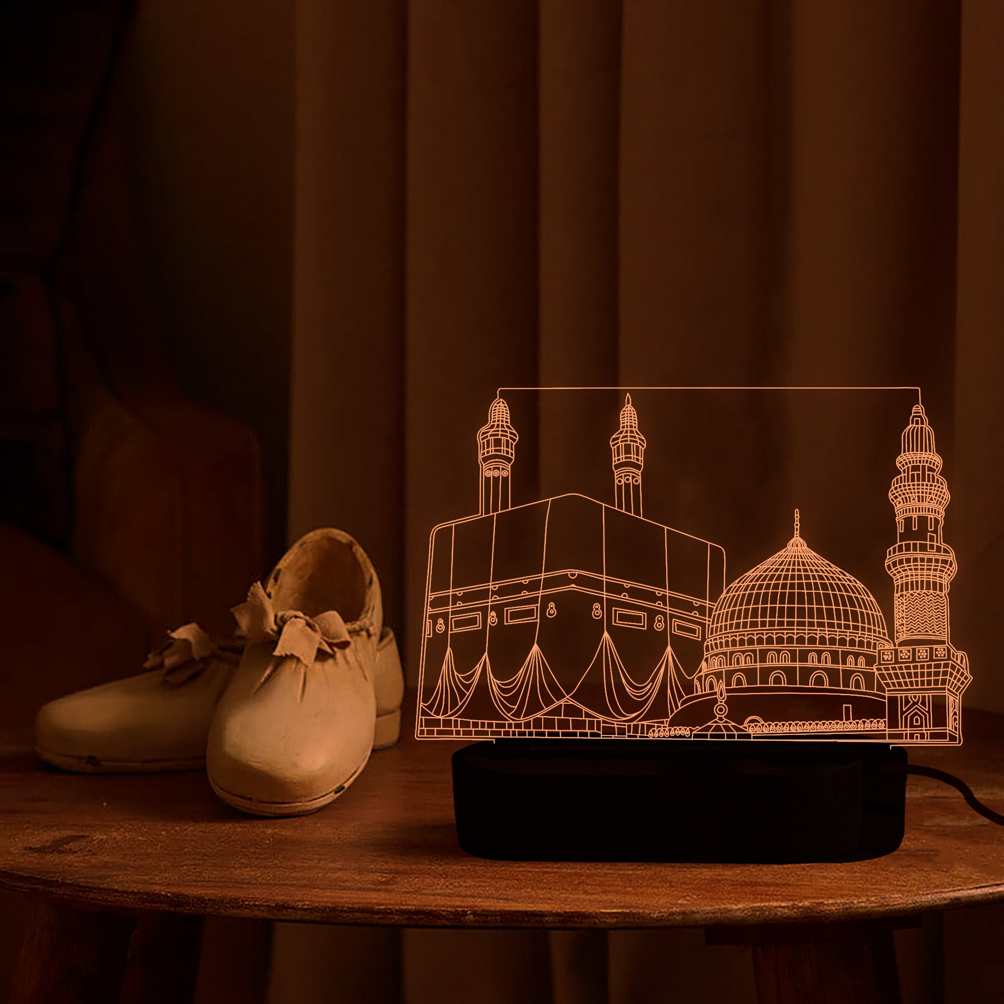 Personalized Makkah Kabaa Night Light,eid Mubarak Gift,hajj Mecca Kabaa ...