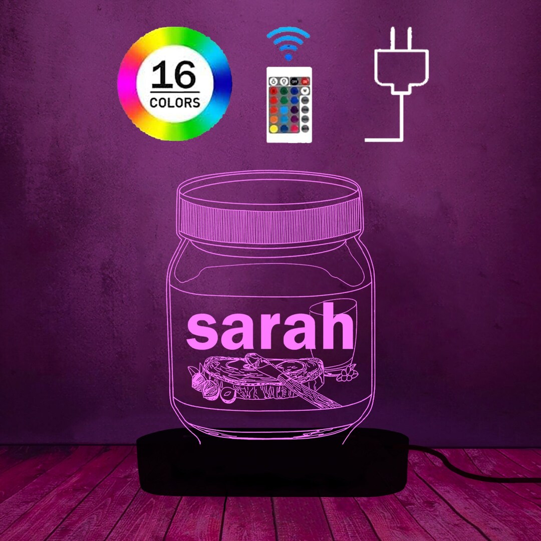 Personalised Chocolate Spread Label Night Light,vinyl Sticker Funny ...
