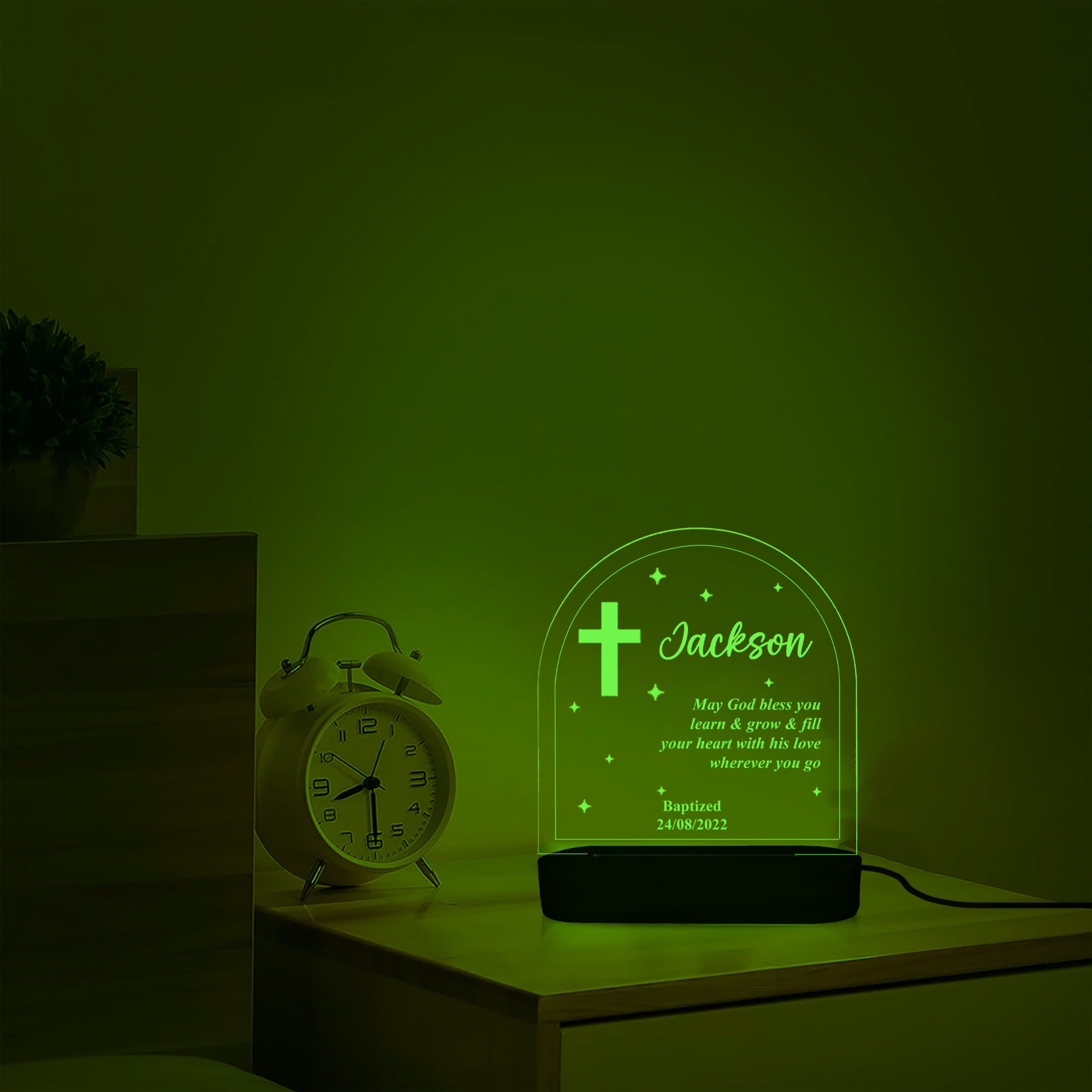 Personalized Baptism Night Light, Custom Baptism Gift for Kids ...