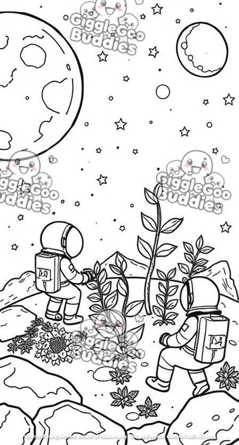 Cosmic Adventures: Fun Space-themed Coloring Pages With Astronauts ...
