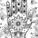 Henna on Hand Coloring Page - Etsy