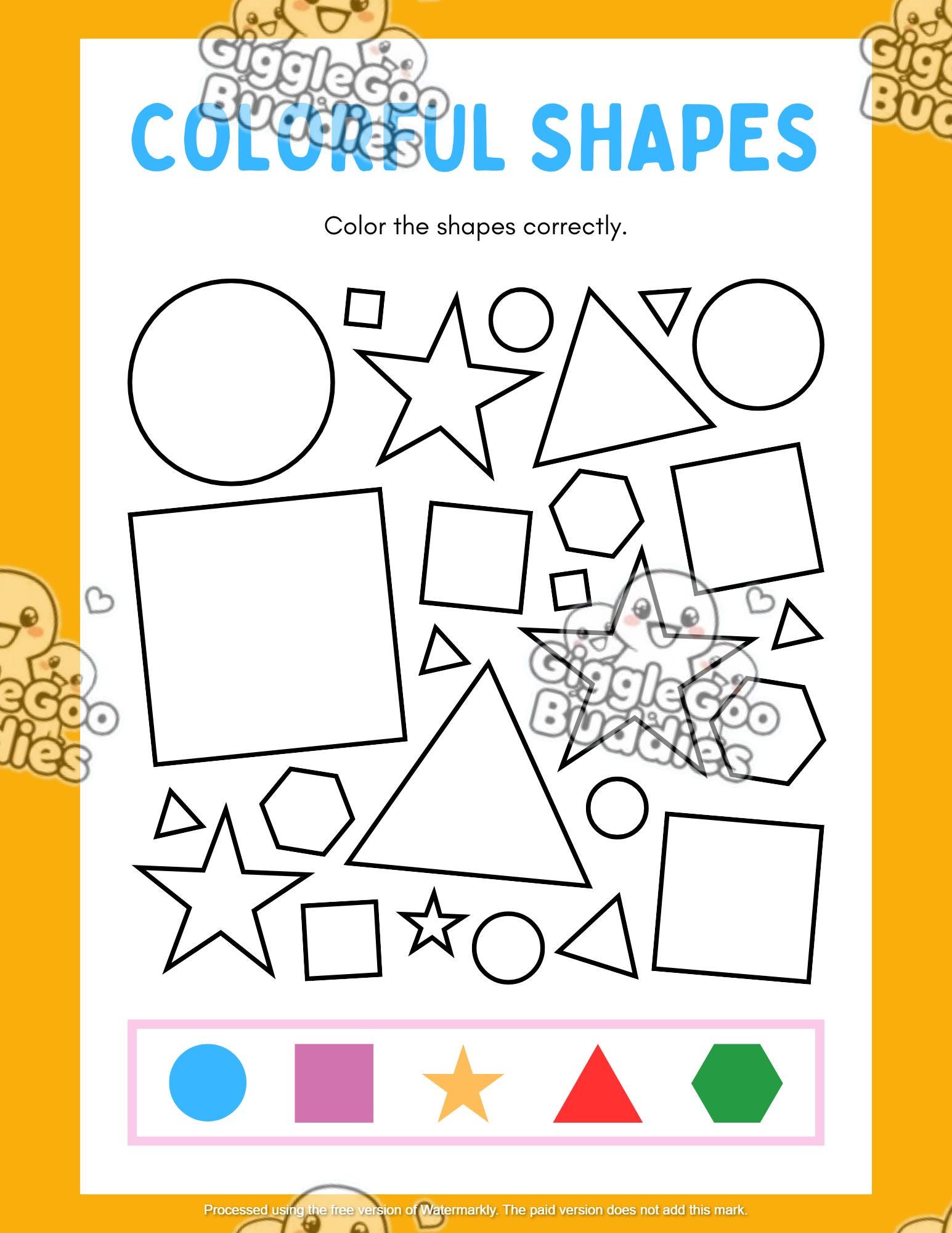 Color by Numbers and Shapes - Etsy