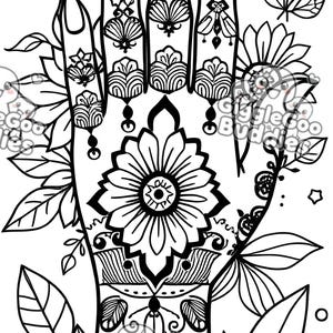 Henna on Hand Coloring Page - Etsy