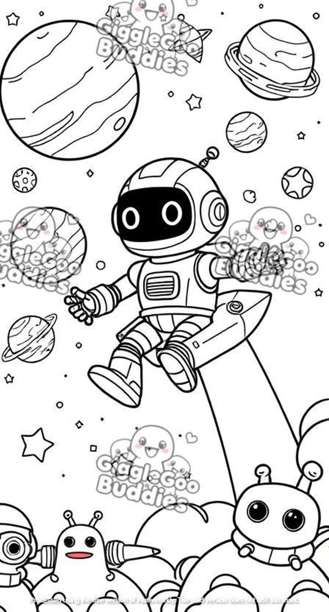 Cosmic Adventures: Fun Space-themed Coloring Pages With Astronauts ...