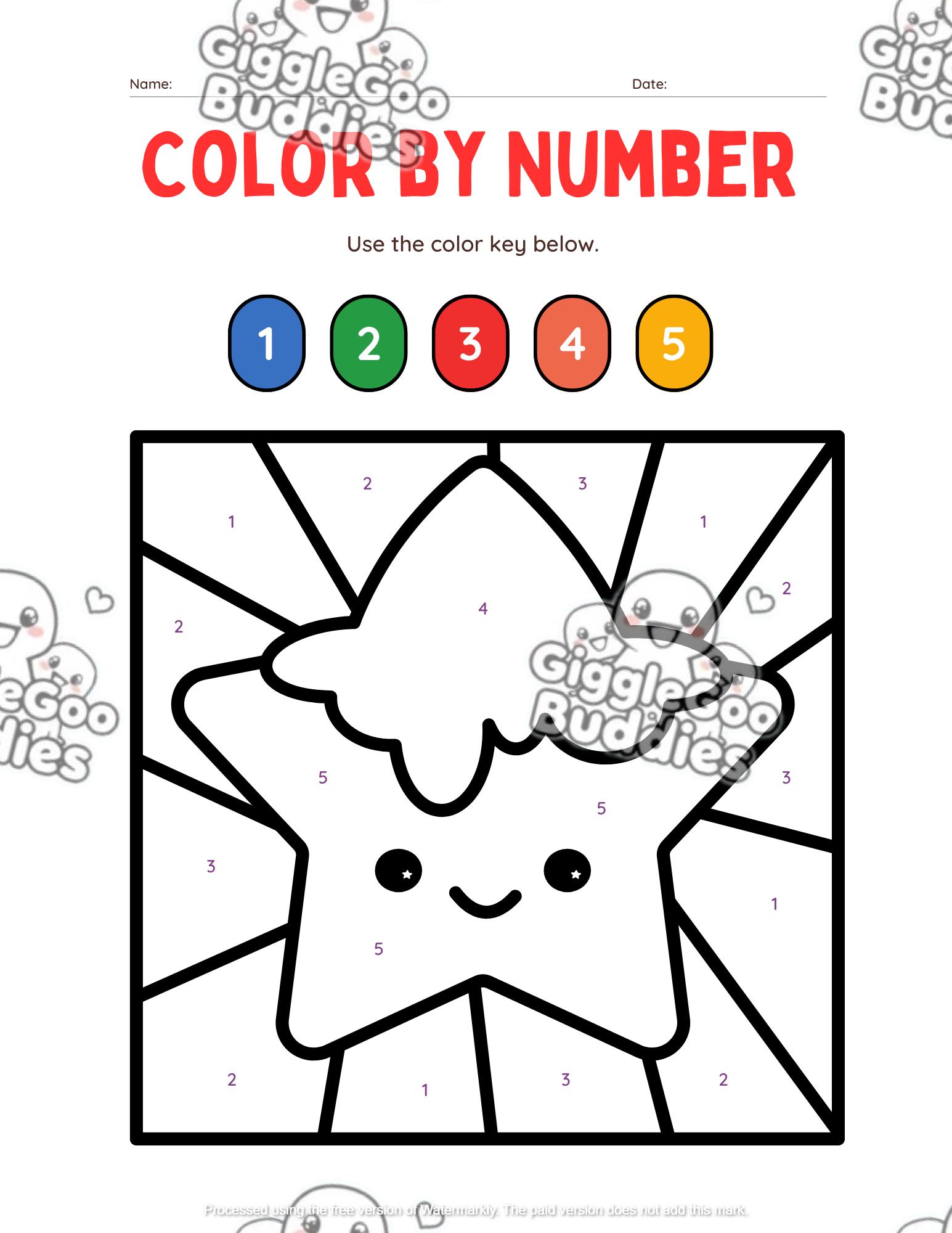 Color by Numbers and Shapes - Etsy