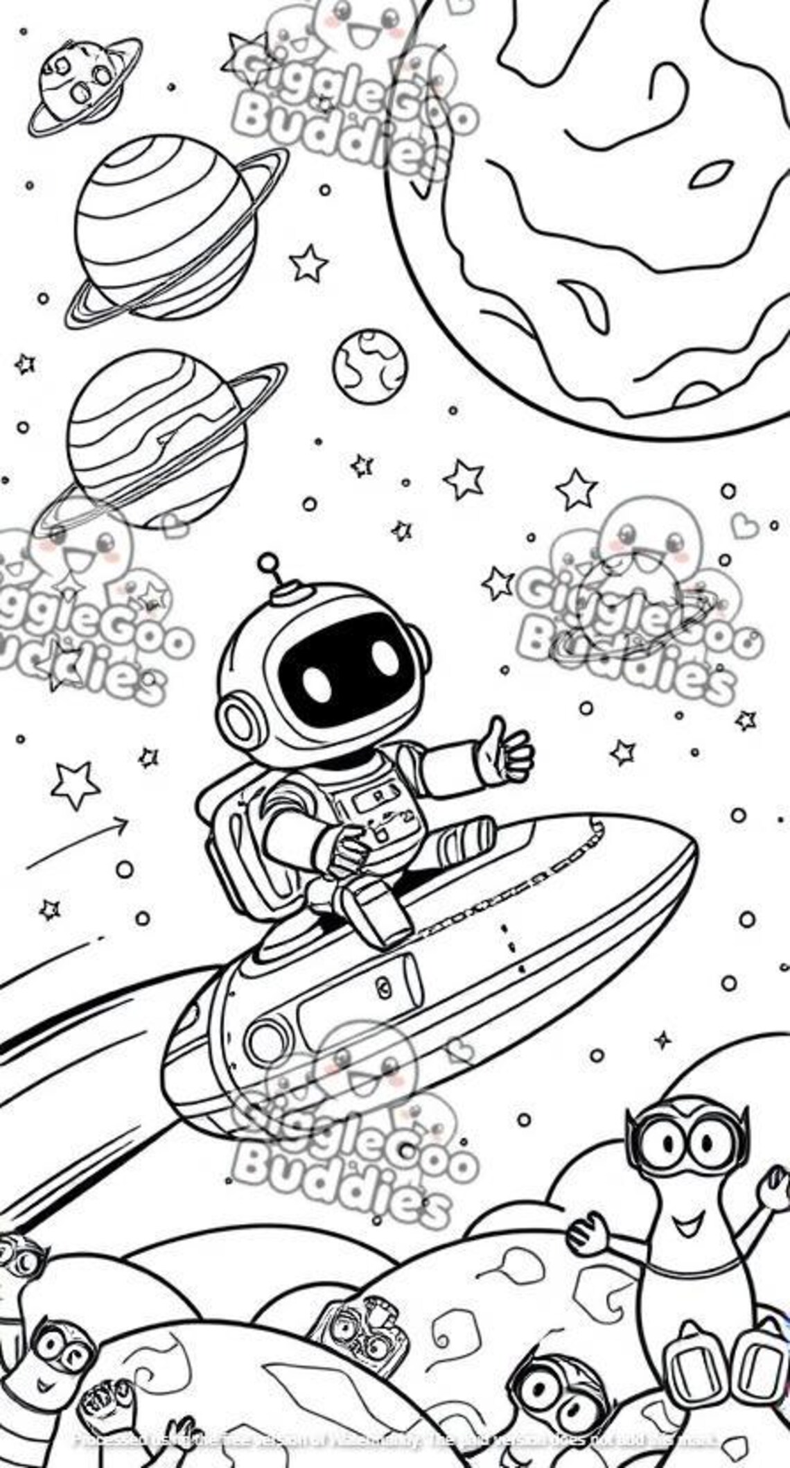 Cosmic Adventures: Fun Space-themed Coloring Pages With Astronauts ...