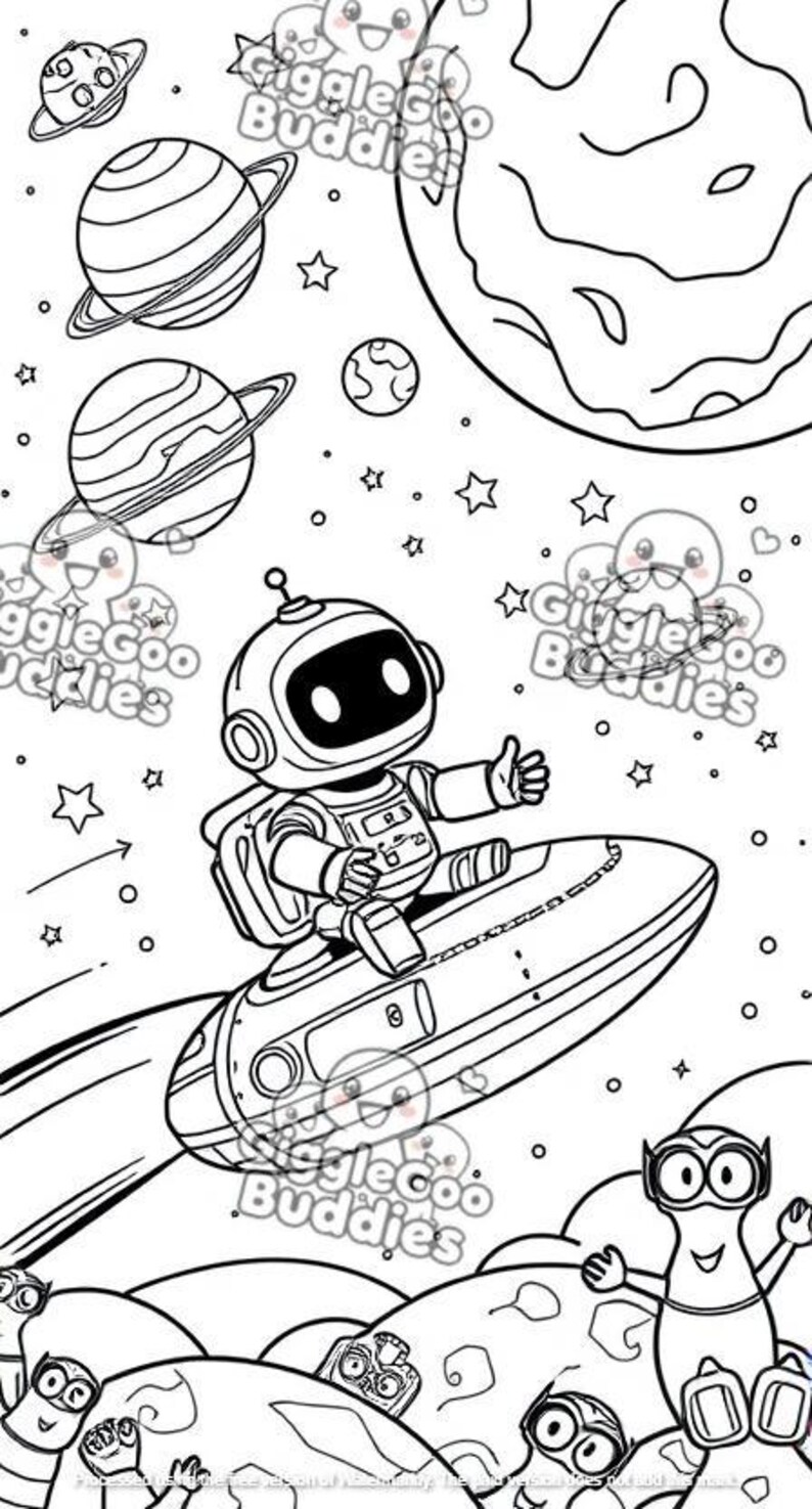Cosmic Adventures: Fun Space-themed Coloring Pages With Astronauts ...