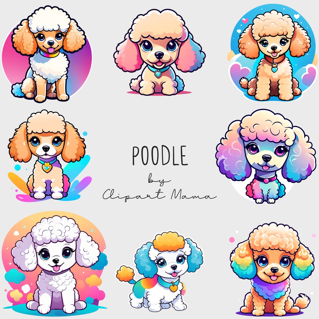 Poodle Clipart PNG Files Digital Download Commercial Use - Etsy