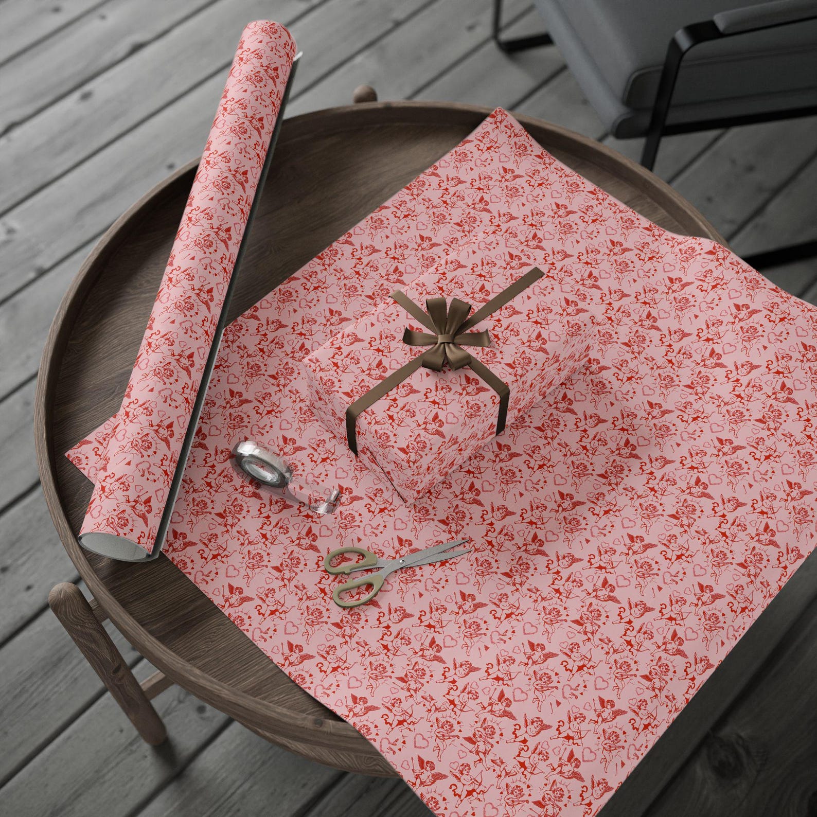 Cupid & Hearts Gift Wrap | Romantic Valentine's Paper - Etsy