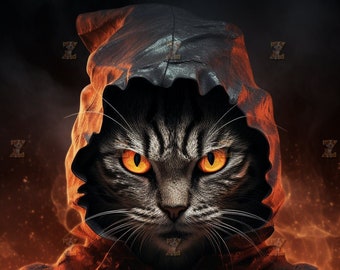 Halloween 5 Scary Funny Cats - Etsy