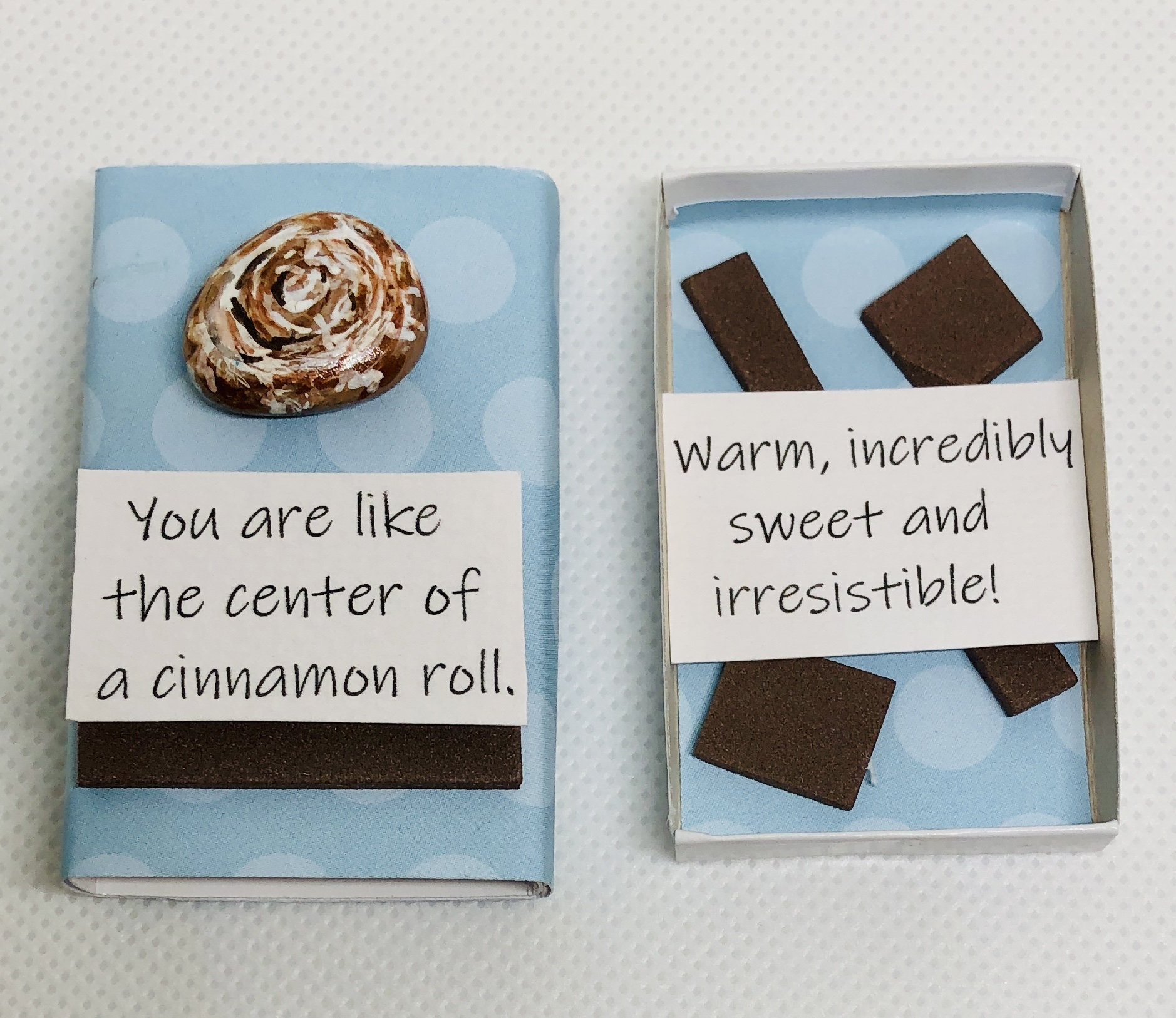 Romantic Cinnamon Roll Matchbox Greeting Card/handpainted - Etsy