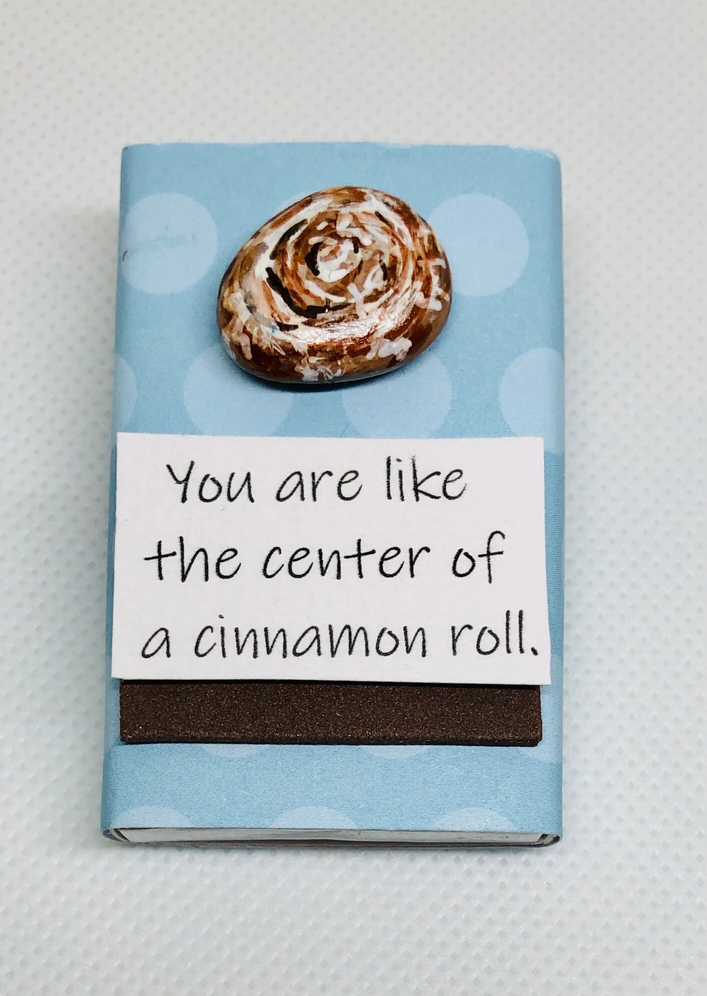 Romantic Cinnamon Roll Matchbox Greeting Card/handpainted - Etsy