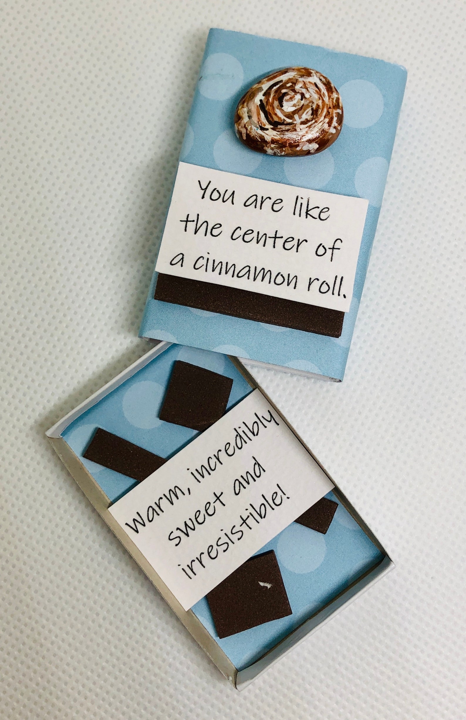 Romantic Cinnamon Roll Matchbox Greeting Card/handpainted - Etsy