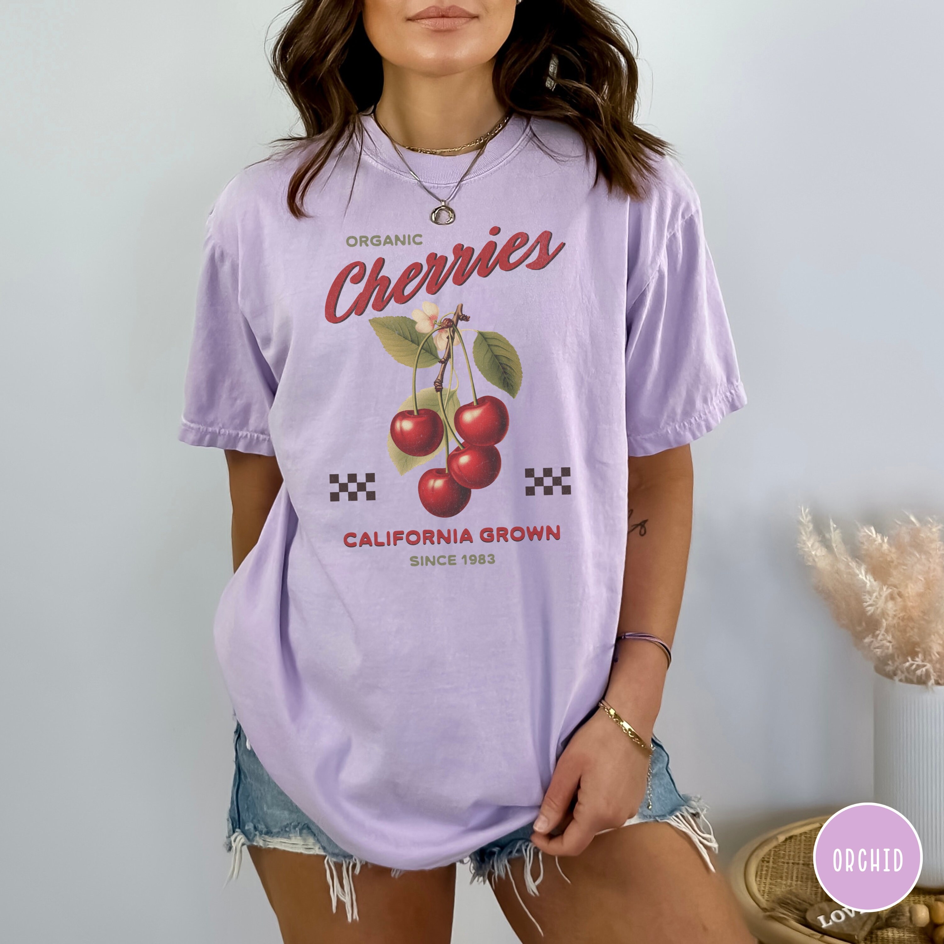 Cherry T-shirt, Vintage Cherry Tee, Retro Fruit Shirt, Summer T-shirt ...