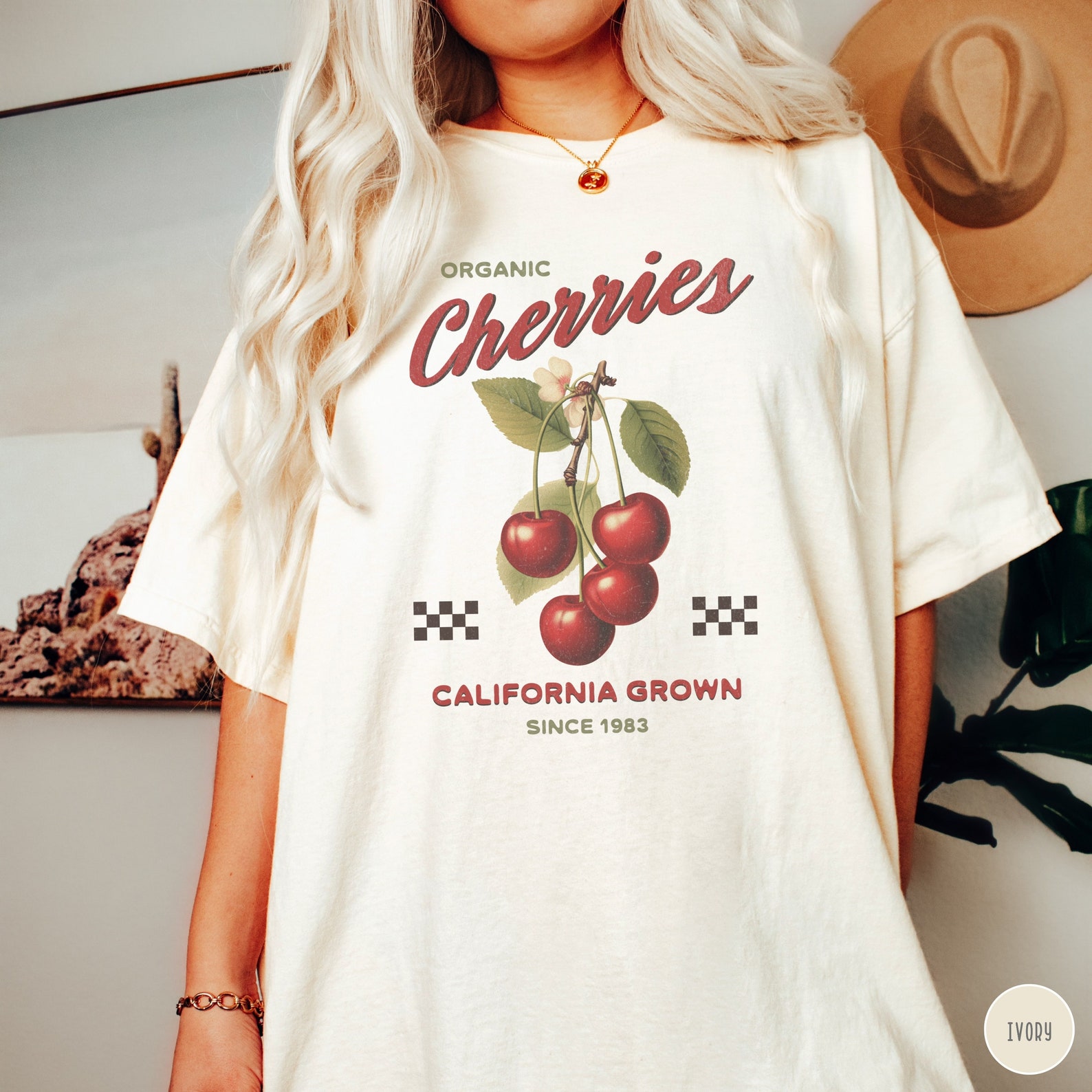 Cherry T-shirt, Vintage Cherry Tee, Retro Fruit Shirt, Summer T-shirt ...
